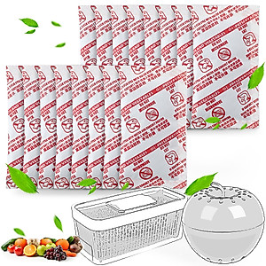 Dunkive 16 Pack Produce Saver Refill Kit Compatible with OXO Greensaver Produce Keeper and Crisper Inserts, Carbon Filter Refills Ethylene Gas Absorber for Fridge Keep Fruits Vegetable Fresh