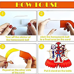 Spidey and his amazing friends Birthday Decorations, Honeycomb Centerpieces, table Decorations, Birthday Baby and kids Party Supplies.