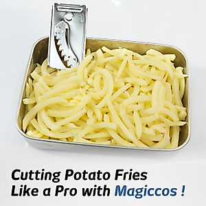 Magiccos 14-Cup French-Fry-Cutter Storage-Drawer Food-Processors - Large Feed Chute, Built-in Storage Drawer, Cheese Shredding, Meat Chopping, Shredding and Slicing, Mixing and Doughing, for Home Use