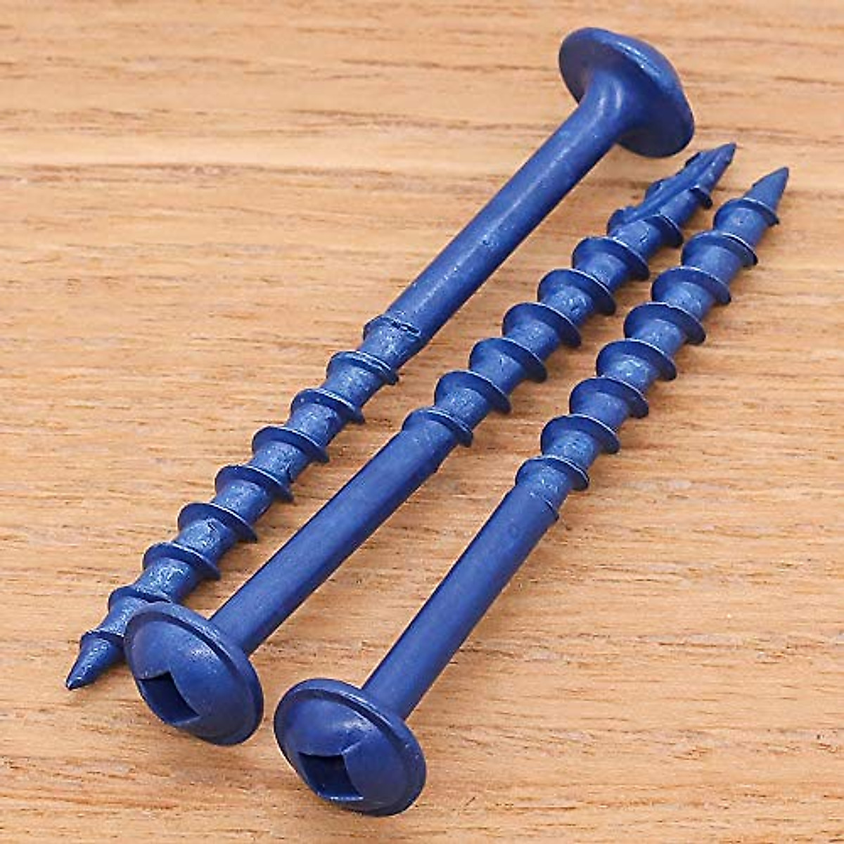 #8 x 2 Pocket Screws Square Drive Washer Head Self Tapping Screws Wood Screws, Blue-Kote Finish, Coarse Thread, Pack of 100