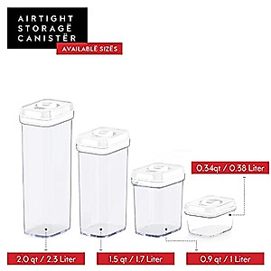 DWËLLZA KITCHEN Airtight Food Storage Containers Set - 7 PC Set - For Kitchen Pantry Organization and Storage - BPA-Free - Clear Plastic Canisters for Spaghetti, Noodles, Pasta, Snacks & Much More