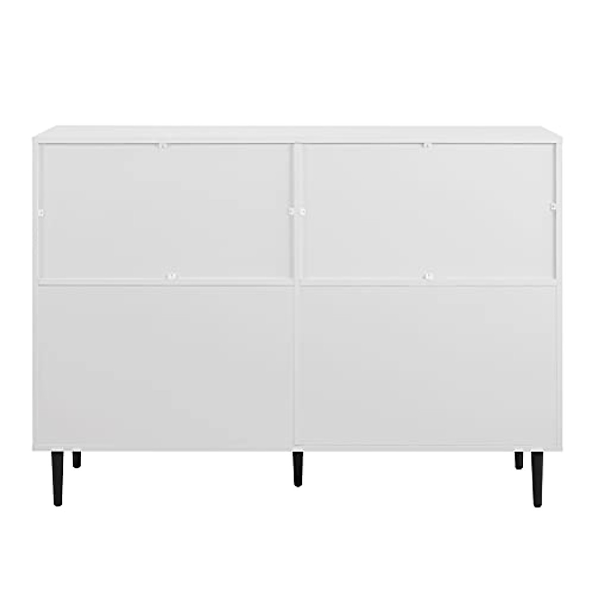 Walker Edison Mila Modern 6 Drawer Storage Buffet, 52 Inch, White and Rustic Oak