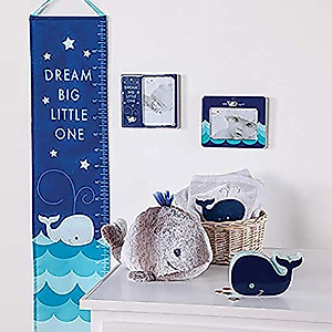 Whale on Ocean Blue Children's Canvas Growth Chart with Stickers
