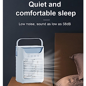 Personal Air Cooler Portable Air Conditioner, 3 in 1 Air Cooling Fan with 3 Wind Speeds, Large Water Tank, Colorful Night Lights, 6H Timer, Evaporative Air Cooler for Bedroom Home Office