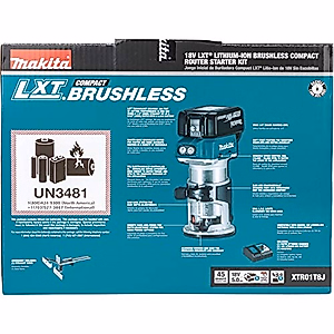 Makita XTR01T8J 18V LXT® Lithium-Ion Brushless Cordless Compact Router Starter Kit (5.0Ah)