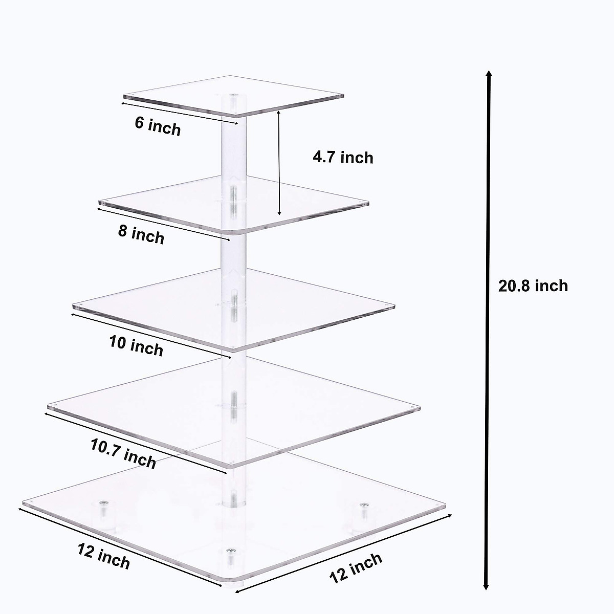 4 Tier Shelf Cake Pop Stand (Yellow) +5 Tier Premium Cupcake Holder, Acrylic Cupcake Tower Display – Cady Bar Party Décor, Acrylic Display for Pastry Weddings, Birthday (Yellow)