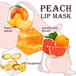 Lip Mask, Lip Sleeping Mask Lip Scrubs Exfoliator Moisturizer Repairs Dry Lips Treatment Peach Moisture Lip Care Scrub