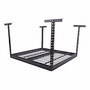 ABN Garage Shelving Ceiling Mounted Storage Racks - 4x4ft Ceiling Garage Storage System for Totes Decorations and More