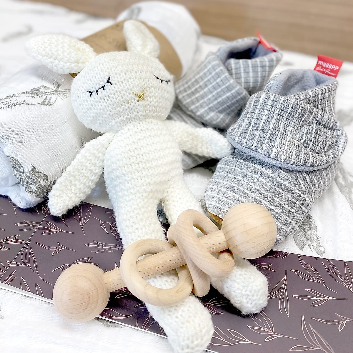 Moody Park Baby Gift Basket - Gender Neutral Baby Items, Baby Boy Gift Set, Baby Shower Basket, Baby Welcome Box, Baby Boy Gift Basket, New Born Boy Baby Gift