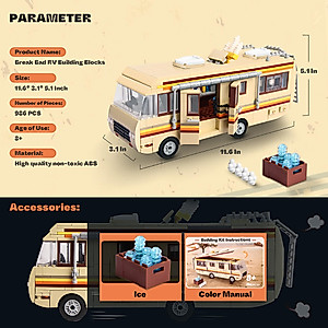 OrbBlaster Rvs for Break Bad Building Set, Upgraded Creative Rvs Building Bricks Merchandise, Camper Van Building Set Toy for Boys Age 8-12