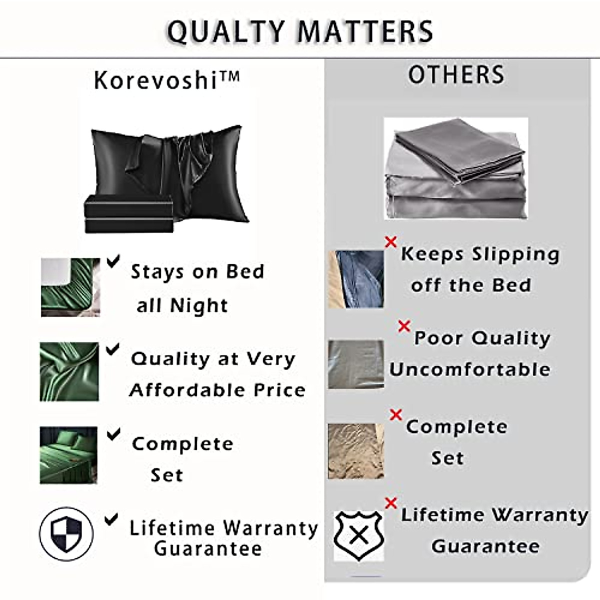 Koreyoshi 4 Pcs Satin Sheets Queen - Silk Silky Super Soft Extra Deep Pocket Queen Sheet Sets - Wrinkle & Fade Free - Deep Pocket Fitted Sheet, Flat Sheet, Pillow Cases (Queen, Olive Green)