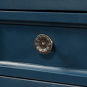 Actual Solid Wood Console, Sofa Table, Modern Entryway Hall W/with 7 Drawers, 1 Cabinet and Shelf, Side for Living Room, Bedrooms Hallway, Easy to Assemble (Blue), 45.3x15x33.7 in