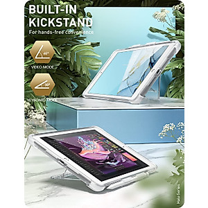 i-Blason Case for iPad 9th/8th/7th Gen 10.2 Inch (2021/2020/2019) [Halo Series] Clear Proteciton with Built in Kickstand, TPU Inner Bumper (Transparent)