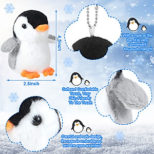 Plush Toys Set Stuffed Animal Zoo Toys with Mom and Small Baby Realistic Baby Animals for Gift Christmas Holiday Birthday Bag Stuffings Decorations (Penguin)