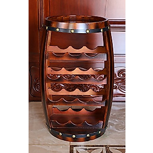 Wooden Barrel Shaped 14 Bottle Wine Rack