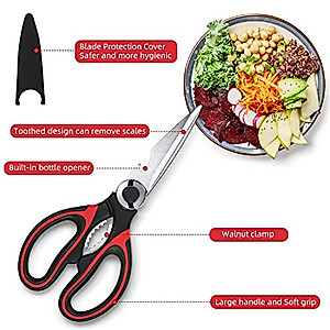 Kitchen Scissor For General Use 2-Packs,Heavy Duty Kitchen Raptor Meat Shears,Dishwasher Safe Cooking Scissors, Stainless Steel Multi-function Scissors For Food,Chicken,Poultry, Fish, Pizza,Herbs