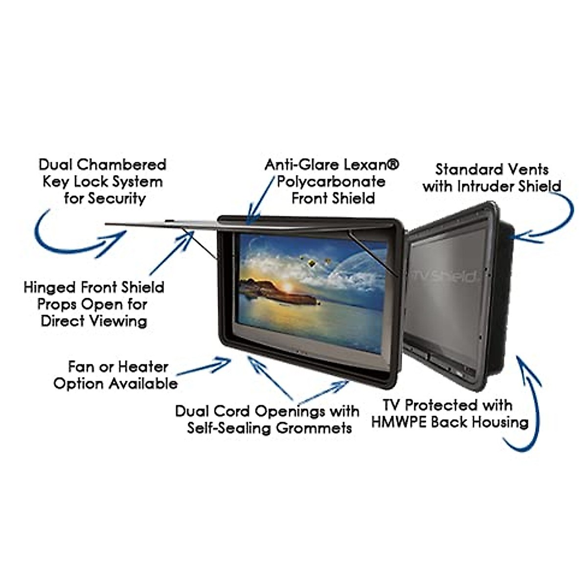 The TV Shield 19-29" Anti-Glare Outdoor TV Enclosure, (2nd Generation), Fits 19-29" Television