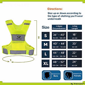 Reflective Running Vest - 360° High Visibility Yellow Safety Vest with Adjustable Side Closure and Inside Pocket - Large