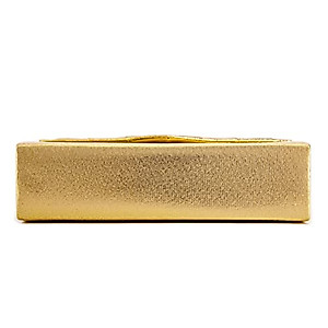 SUCCUNA Clutch Purses Envelope Evening Bag For Women Girl Gold Shimmery Pleated Crossbody Handbags for Wedding Party Dating