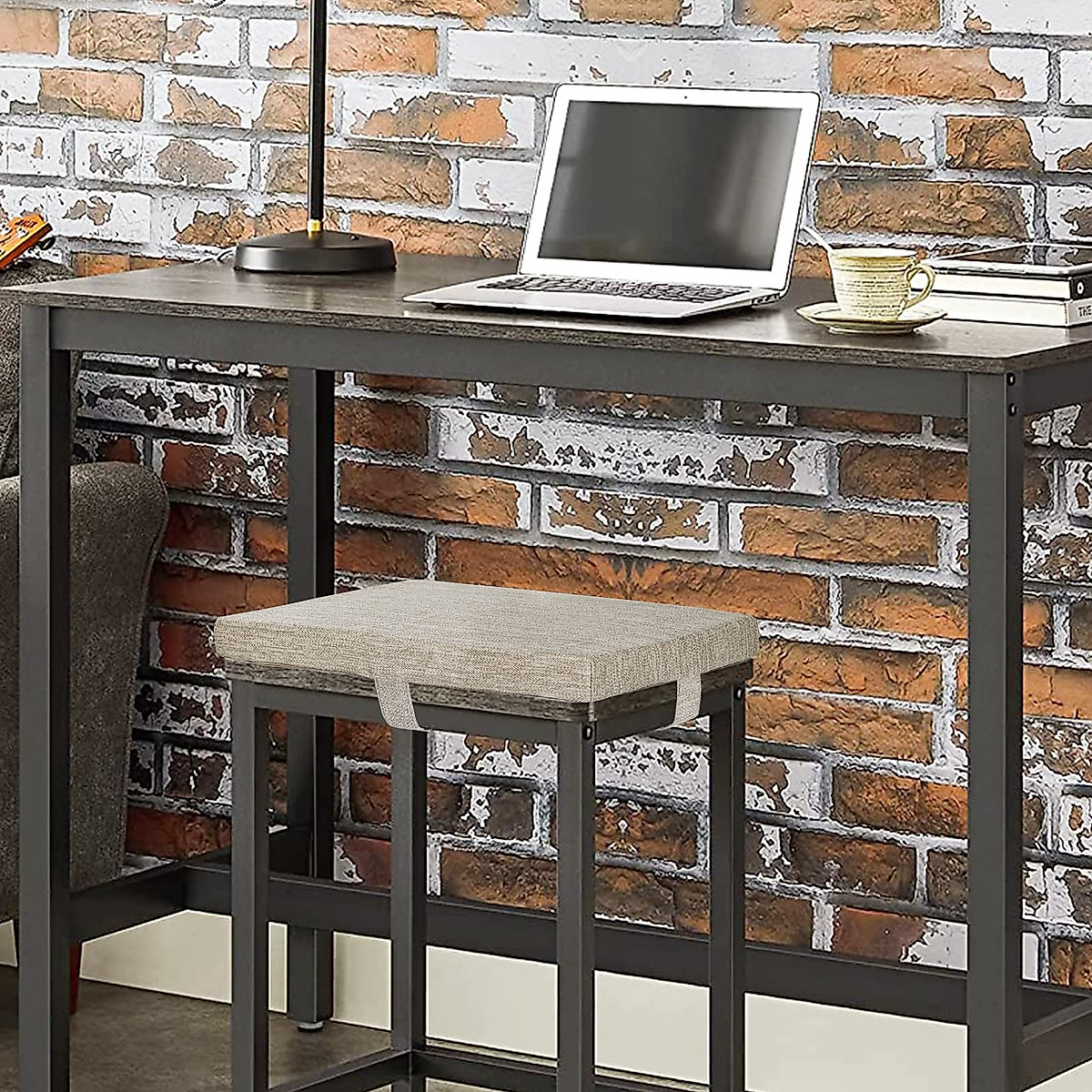 baibu Rectangle Bar Stool Cushions, Non-Slip Dining Chair Pads Kitchen Bench Stool Cushions with Machine Washable Cover - Only 1 Pad (Beige, 15.7×11.8×1.5in)