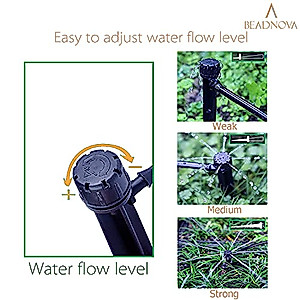 BEADNOVA Irrigation Drippers 50pcs Drip Emitters for 1/4 Inch Irrigation Sprinkler 360 Degree Micro Sprinkler Adjustable Drip Irrigation Heads Drippers for Drip Irrigation Parts Garden Patio Lawn