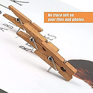 50 PCS Push Pin with Wooden Clips, Durable Wooden Push Pins, Decorative Pushpins Tacks Thumbtacks, Tacks for Cork Board Artworks Notes Photos, Craft Projects, Offices and Homes