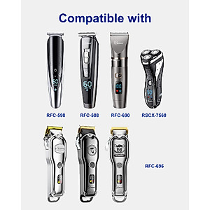 uijino USB Charging Cable Compatible with Hatteker Hair Clipper, 5V Charger for Hatteker RFC-598 RFC-588 RFC-690 RFC-696 RSCX-7568 Electric Shaver Beard Trimmer, 2 Cleaning Brush, 4.9ft Power Cord