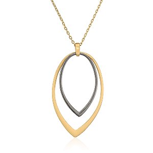 Lucky Brand Women's Two Tone Teardrop Pendant Necklace, Two Tone, One Size