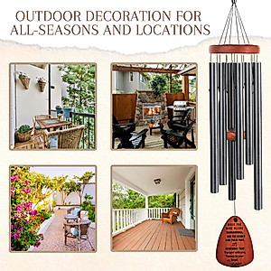 Sympathy Wind Chimes for Loss of A Loved One, Memorial Wind Chimes, Memorial Gifts for Loss of Mother or Father, Sympathy Gift, WindChimes in Memory of A Loved One, Funeral Gifts Bereavement (Black)