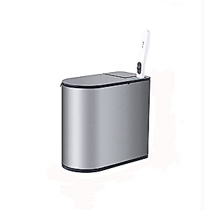 WENLII Stainless Steel Smart Trash Can Waterproof with Cover Toilet Brush Trash Bin Top Brand Luxury Business