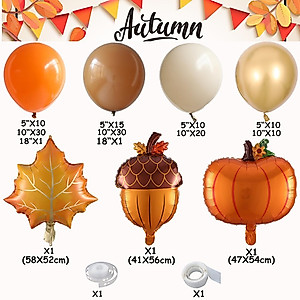 Little Pumpkin Balloons Garland Arch Kit 155pcs Orange Coffee Brown White Sand Boho Balloons for Autumn Birthday Hello Fall Thanksgiving Baby Shower Friendsgiving Party Decorations