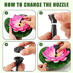 Hiboom 2 Pcs Solar Water Fountain with Lotus Leaf Solar Bird Bath Fountain Pump Solar Fountain with 6 Nozzles Solar Powered Bird Bath Floating Fountain Panel Solar Water Fountain for Fish Tank Pool