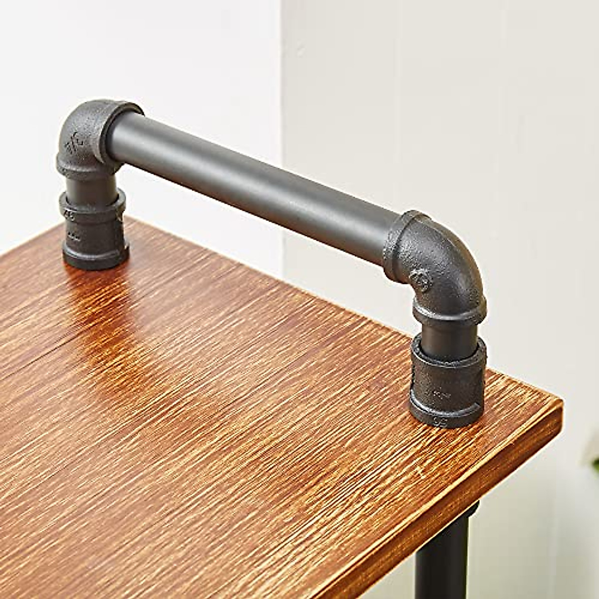 Anynice Industrial Bookshelf, Bookcases and Book Shelves 5 Shelf,Pipe Bookshelf, Industrial Pipe Shelving, Pipe Shelves(Rustic Brown, 29.5" L x 11.8" W x 70" H)