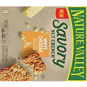 Nature Valley Savory Nut Crunch Bars, White Cheddar, 0.89 oz, 5 bars