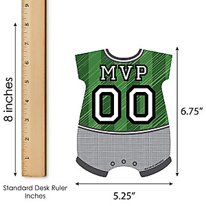 Big Dot of Happiness End Zone - Football - Picture Bingo Cards and Markers - Baby Shower Shaped Bingo Game - Set of 18