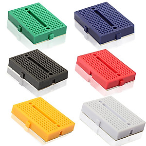6pcs Solderable Breadboard Mini PCB Board with170 Tie Points SYB-170 Solderless Prototype Kit for DIY Electronics Projects(6 Different Color)