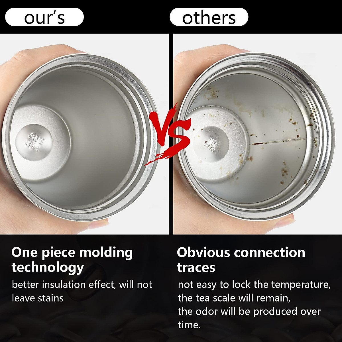 Coffee Mug 12oz - Insulated Coffee Travel Mug Spill Proof with Leakproof Lid Vacuum Stainless Steel Thermos Coffee Tumblers to GO, Reusable Coffee Cup for Men and Women for Hot & Cold Drinks (Black)