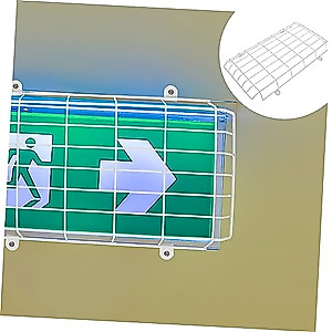 BEBEMOKO Exit Light Commercial Emergency Light Wire Cages Corded Emergency Light Emergency Light Protection Cover Protectors Wall Mounted Emergency Light Wire Cover The Wire Sign Iron White