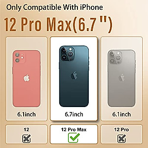 Buleens for iPhone 12 Pro Max Case with Metal Perfume Bottle Mirror Stand, Cute Women Girly Heart Cases for 12 Pro Max Case, Elegant Luxury Phone Cover for iPhone 12 Pro Max Case 6.7'' Black