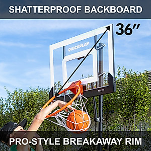 QUICKPLAY Baller Mini Hoop System | Portable Basketball Hoop System with Adjustable Height Pole