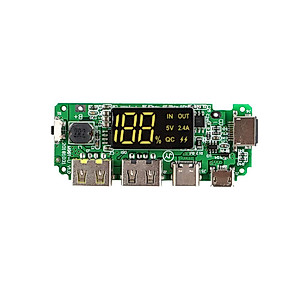 Acxico 1Pcs Dual USB Micro Type-C Flash USB Power Bank DIY Charger Module for Battery