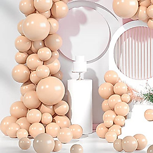 Nude Balloons Different Sizes Blush Balloon Garland Kit Ivory Apricot Beige Latex balloon for Baby Shower Neutral Boho Woodland Birthday Party Decorations