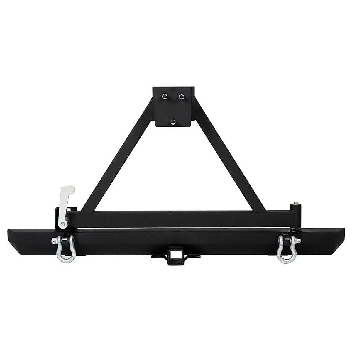 DTREEL Rear Bumper with Tire Carrier & D-Ring Fits YJ & TJ (Black, Iron Steel)