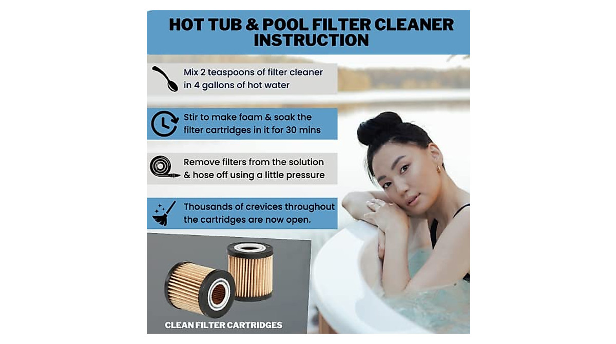 AhhSome Hot Tub & Pool Filter Cleaner - 6 Months Supply