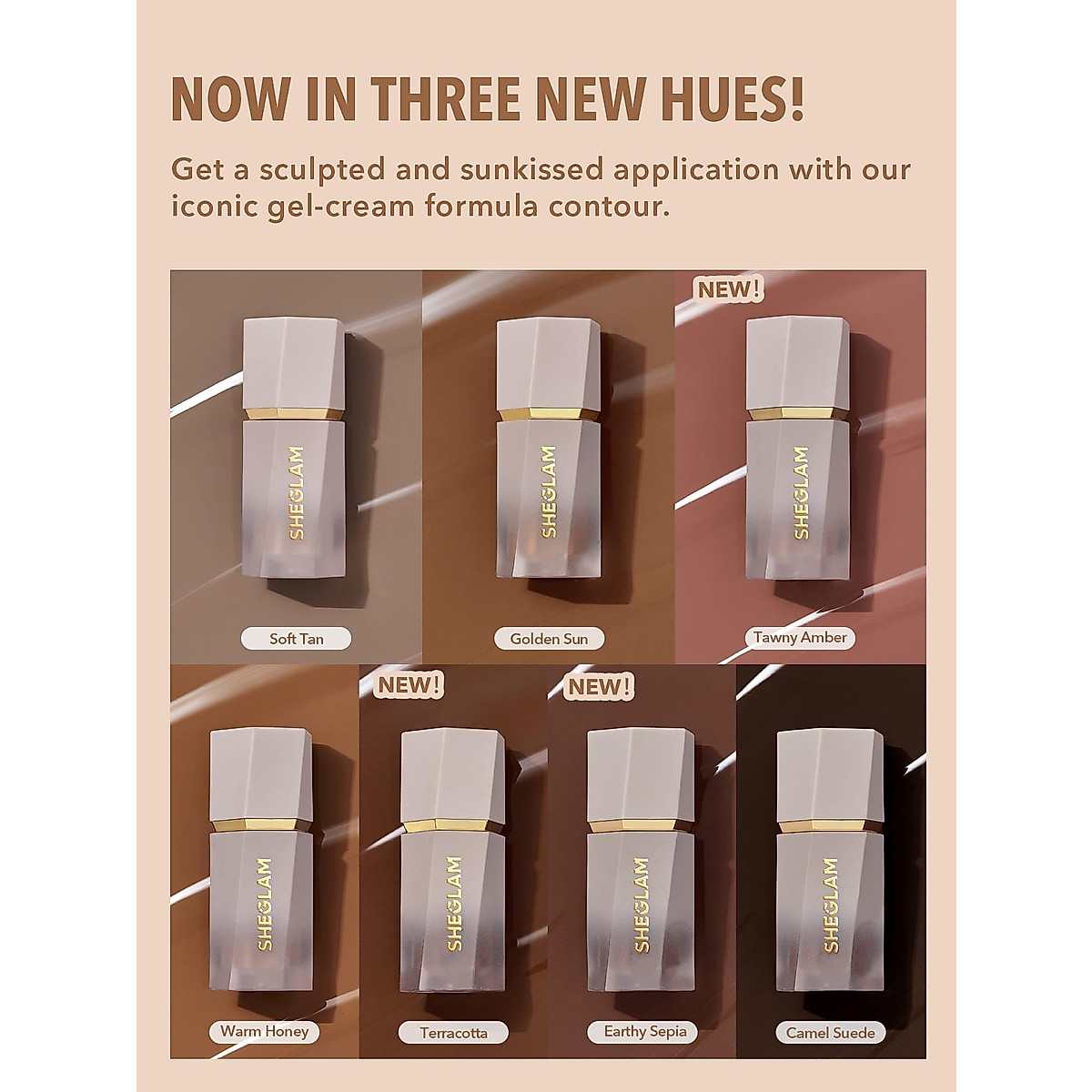 SHEGLAM Sun Sculpt Cool Toned Liquid Contour Stick Long Lasting Cream Bronzer Makeup - Soft Tan