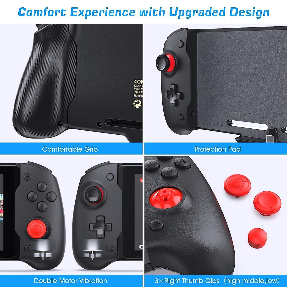 OIVO Controller Compatible with Nintendo Switch Handheld Mode, with Buit-in Upgraded PD Chip, Comfortable & Ergonomic Controller with 6 Gyro Axis, Double Motor Vibration (Renewed)