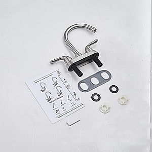 VCCUCINE Bathroom Faucet Brushed Nickel, Bathroom Faucets for Sink 3 Hole, 4 Inch Centerset 2 Handle Bathroom Sink Faucet, 360° Swivel Spout Bath Rv Lavatory Vanity Faucet