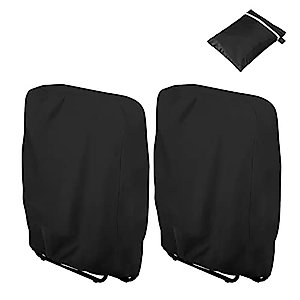 Uranshin Outdoor Furniture Cover Waterproof 2PCS, Zero Gravity Chair Covers, Folding Patio Chair Covers All Weather, Dustproof Anti Gravity Chair Cover with Storage Bag, 28" W x 13" D x 43" H, Black