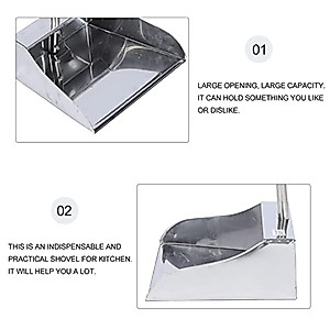 Dust Pans with Handle, Stainless Steel Dustpan Cleaning Tool, for Lobby, Garage, Home and Yard (30.34X10.02 in)