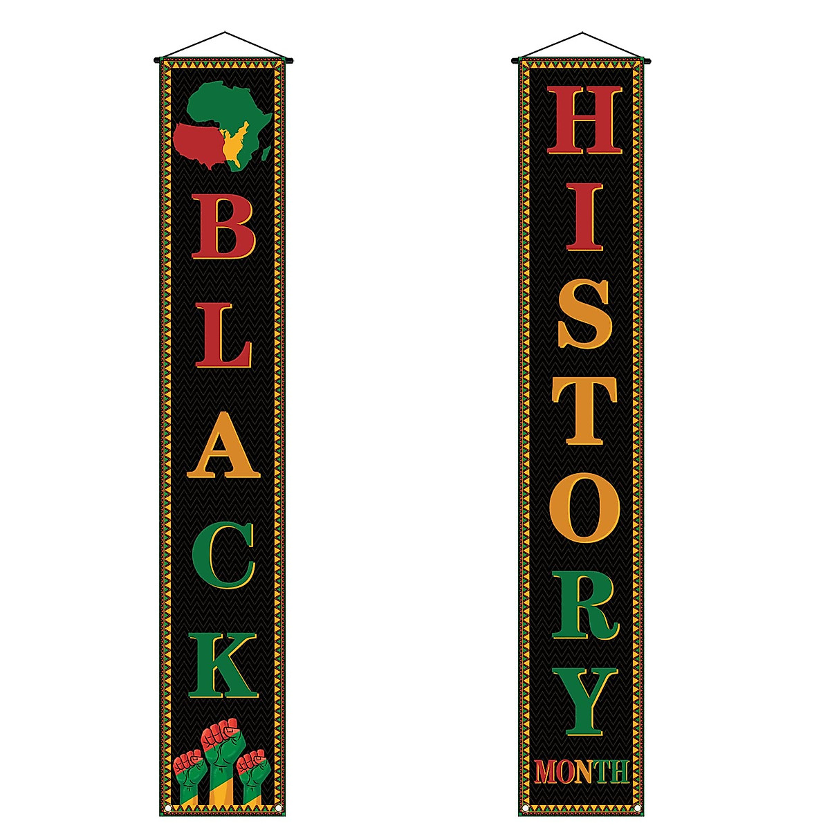 Nepnuser Black History Month Porch Banner African American National Holiday Front Door Welcome Hanging Sign Home Outdoor Decoration